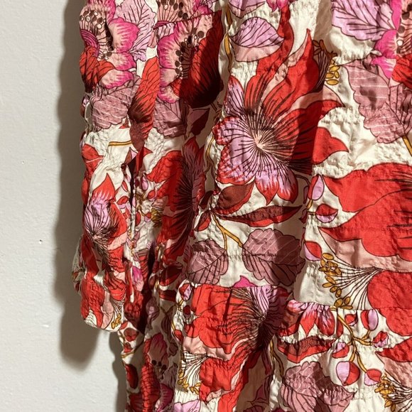 Zara | Dresses | Nwt Zara Sharon Floral Tiered Mini Dress Pink Red Size ...